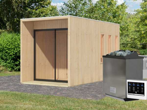 Saunahaus Miramar SET naturbelassen | Gartensaunen mit Vorraum ...