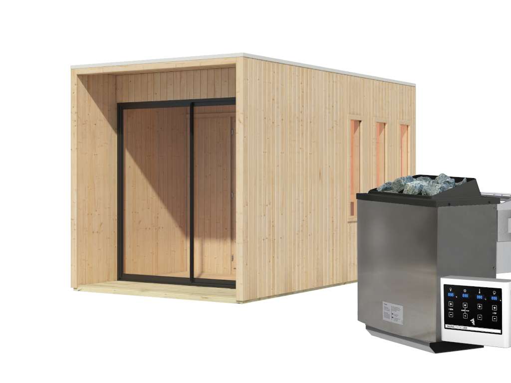 Saunahaus Miramar SET naturbelassen | Gartensaunen mit Vorraum ...