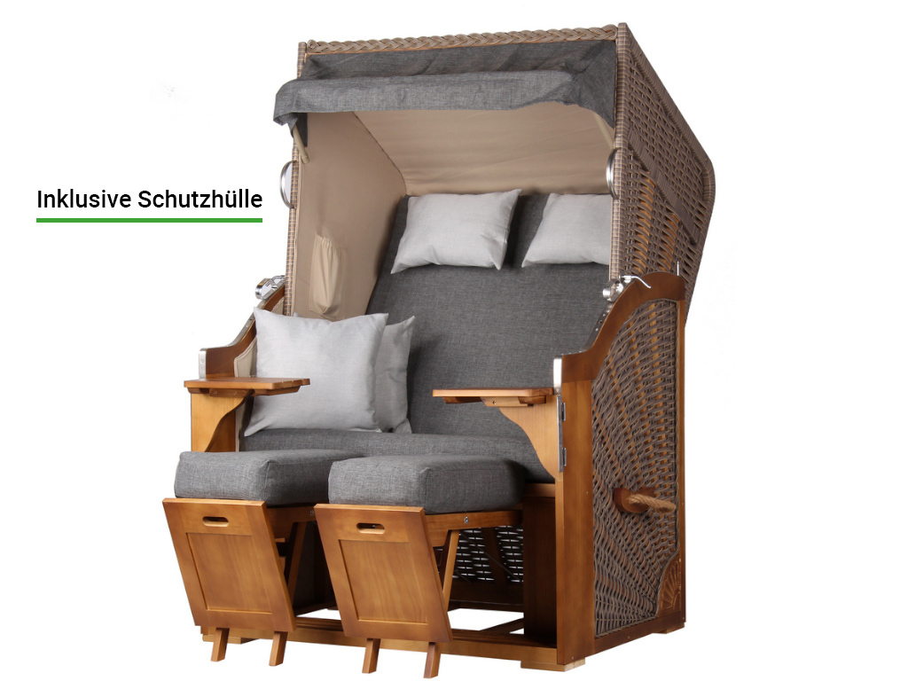 Strandkorb Lökken, Design Grau, inkl. Schutzhülle | Strandkörbe ...