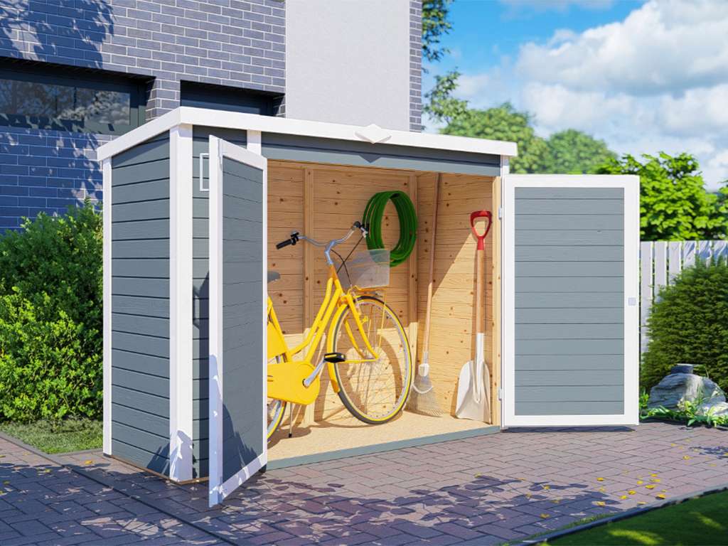 Geräteschrank Mülltonnenbox Multibox 3 14 mm hellgrau | Gartenschränke ...