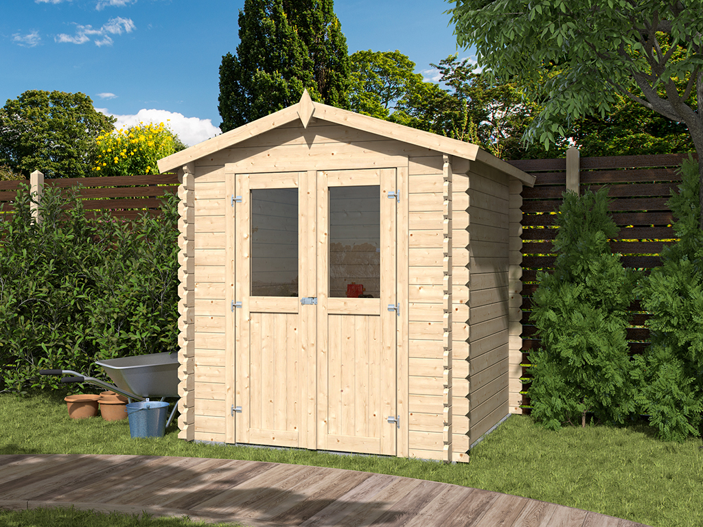 Gartenhaus BBH "Mini 2 B" 28 mm Satteldach | Holz-Gerätehäuser | Gerätehäuser | Gartenhäuser ...